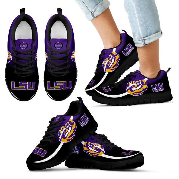 Mystery Straight Line Up LSU Tigers Sneakers – Best Funny Store