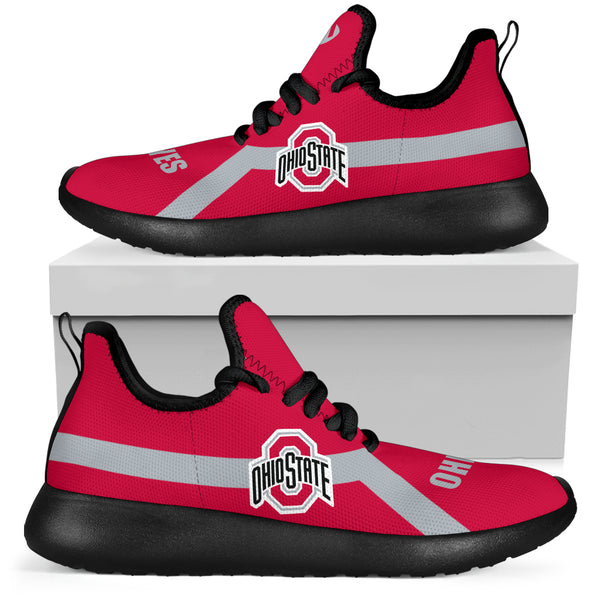New Style Line Logo Ohio State Buckeyes Mesh Knit Sneakers – Best Funny ...